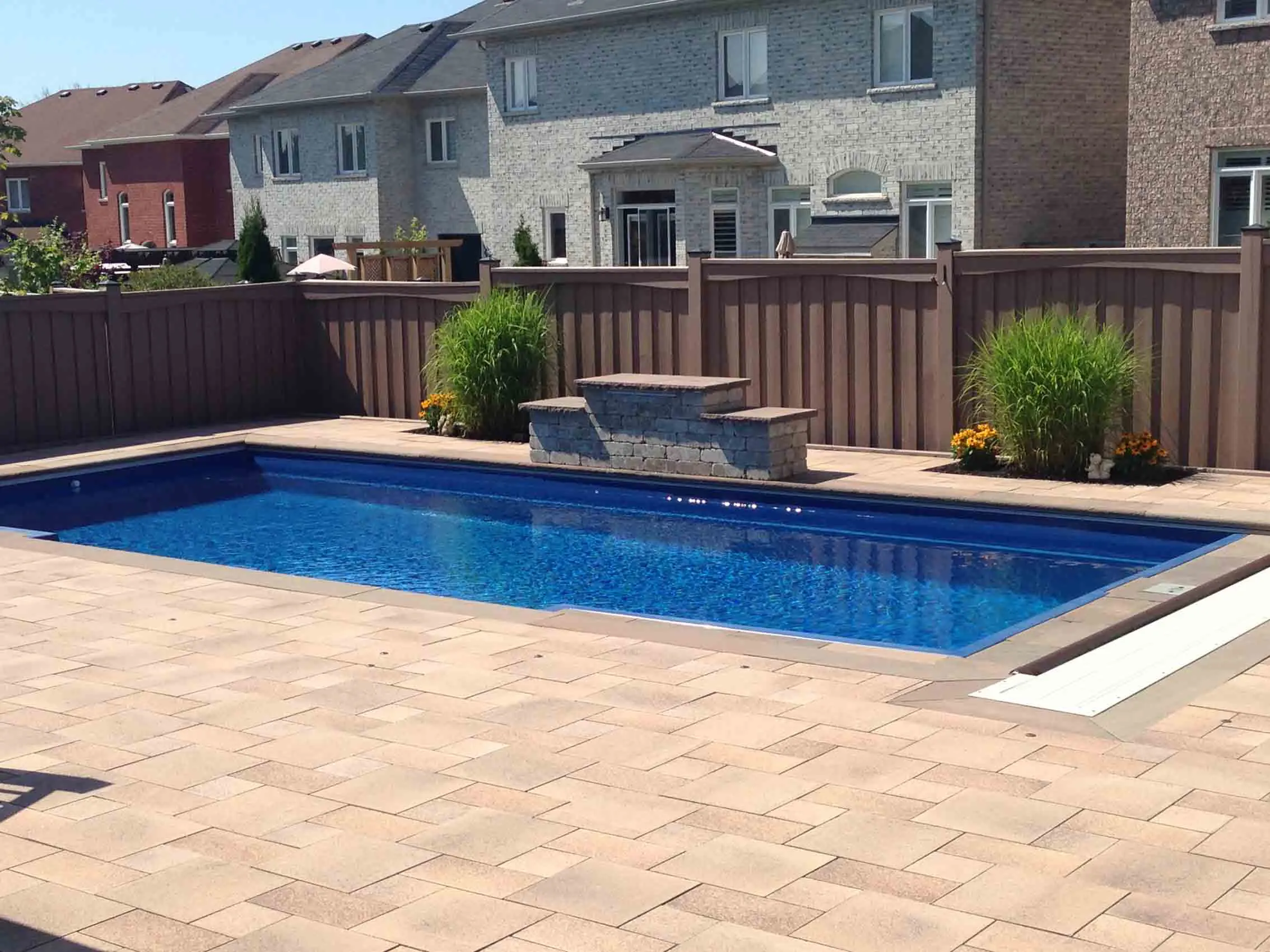 Pickering Pool/Landscape installation - Fiberglass inground swimming ...