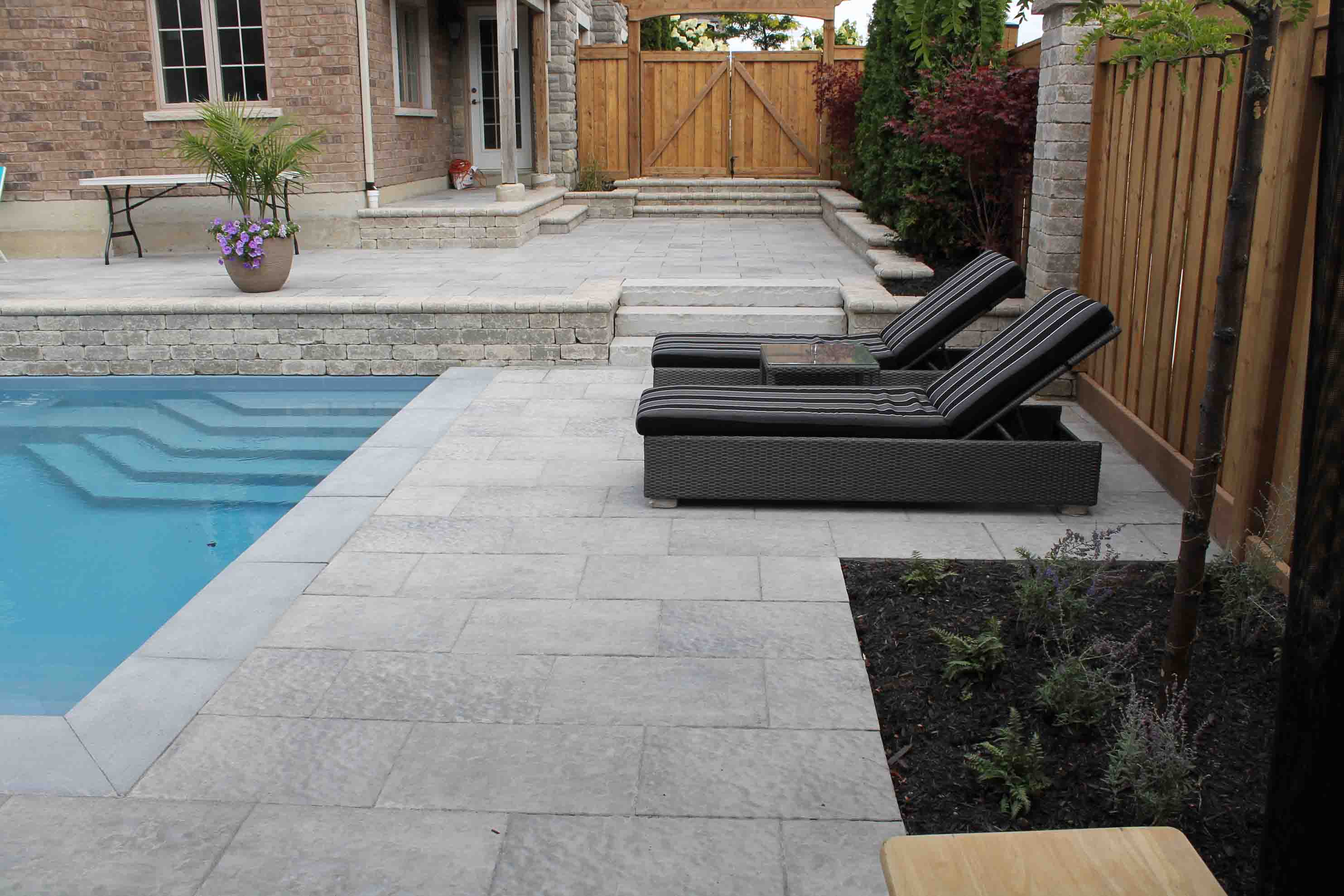 Whitby Pool/Landscape installation - Fiberglass inground swimming pools ...